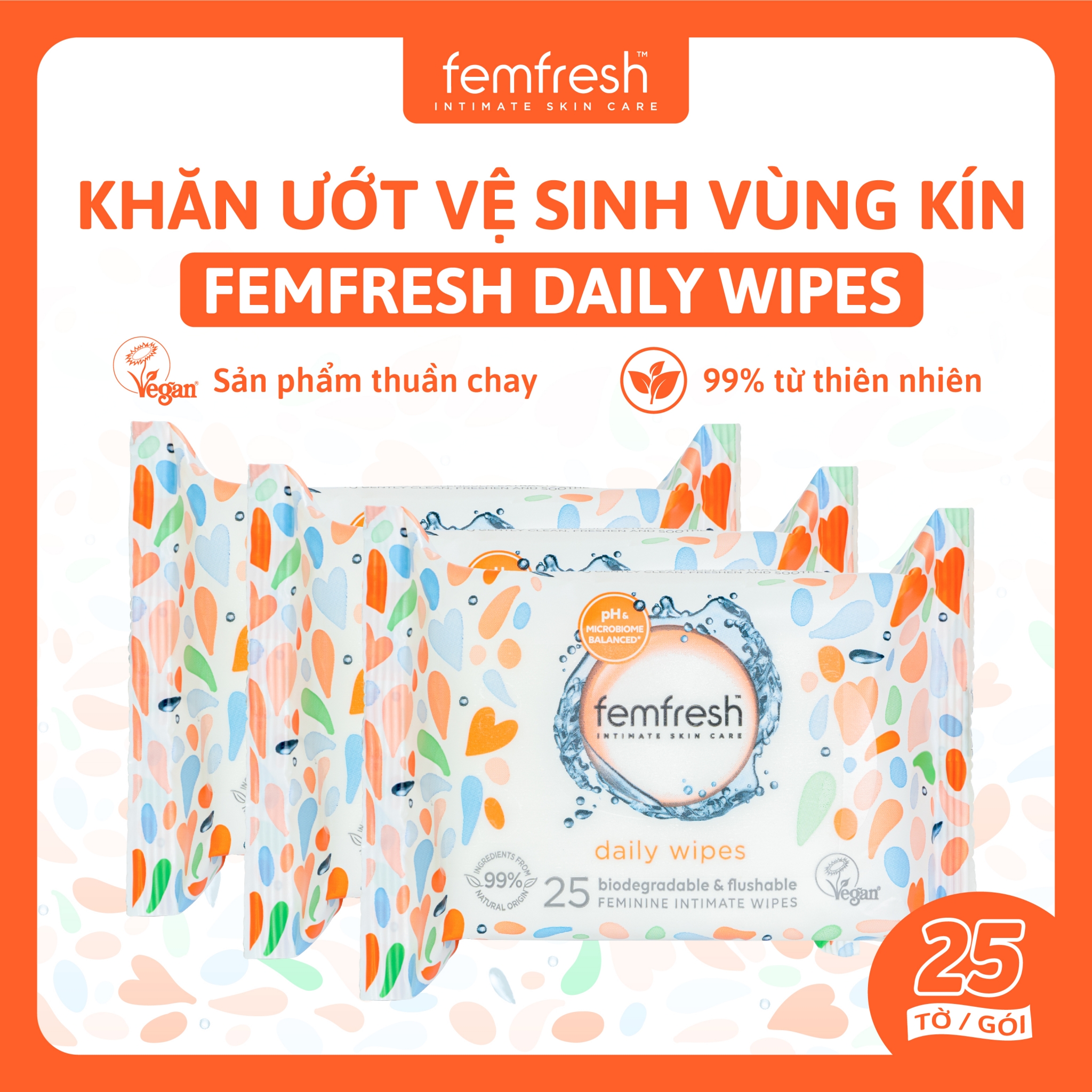Khăn ướt vệ sinh vùng kín cao cấp hằng ngày Femfresh Intimate Skincare ...